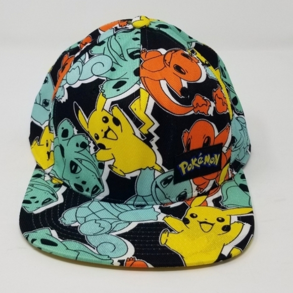 Pokemon | Accessories | Pokemon Snapback Hat Cap Pikachu Squirtle ...